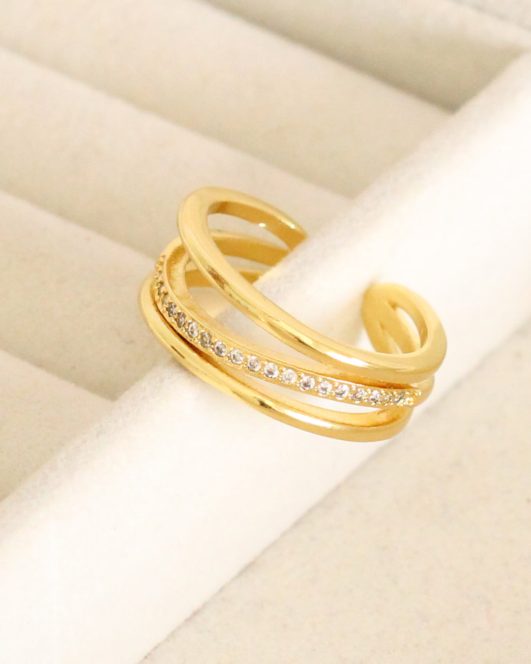 Anillo tres lineas circonia – PINK REVOLVER